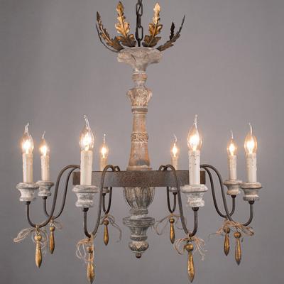 China Wood and wrought iron chandelier wood ceiling lamp (WH-CI-58) for sale