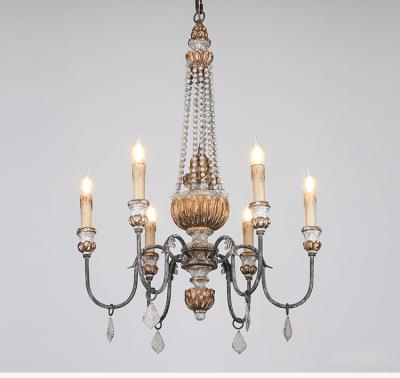 China Wood candelabra chandelier Pendant lamp 6 Lights  (WH-CI-61) for sale