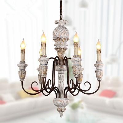 China Iron chrome and wood chandelier for Living room Bedroom (WH-CI-69） for sale