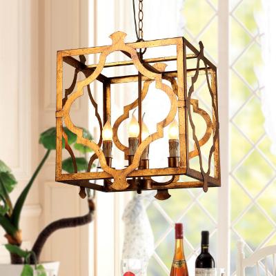 China Rectangular Iron chandelier for indoor home lighting (WH-CI-74) for sale
