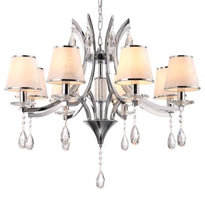 China Pewter metal chandelier with lampshade indoor home light fixtures (WH-MI-64) for sale
