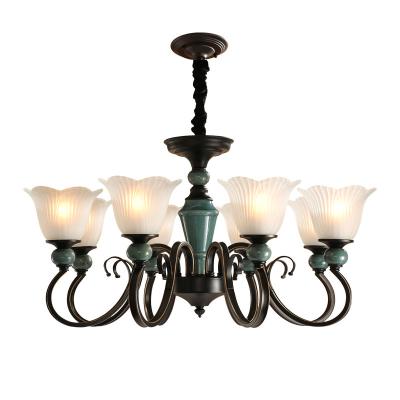 China Black wrought iron chandelier lighting American style pendant lamp (WH-CI-92) for sale
