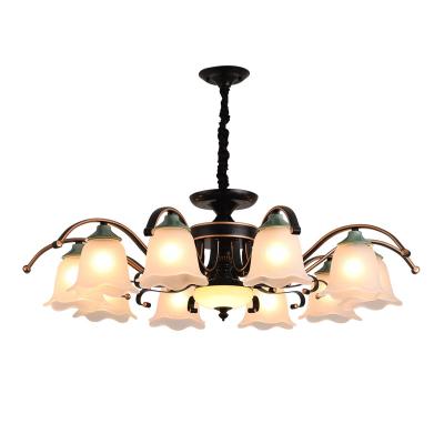 China Wrought iron and glass chandelier for home lighting fixtures (WH-CI-99) for sale