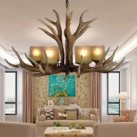 China Deer antler candelabra chandelier Lighting with glass lampshade (WH-AC-12) for sale