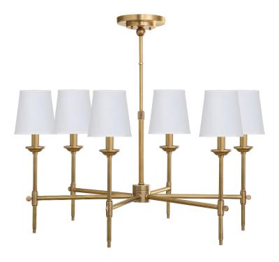 China Simple Brushed copper chandelier with lampshade Hotel Project Lighting (WH-PC-10) for sale