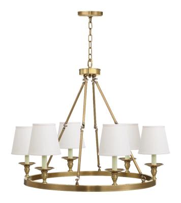 China Modern copper chandelier Round Body With lampshade (WH-PC-12) for sale