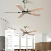 China Dimming Energy-Saving And Silent Dining Room Fan Light Stainless Steel High Wind Ceiling Fan Light  (WH-VLL-32) for sale