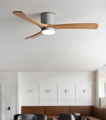 China 3 Carved Wood Fan Blades Noiseless Reversible Motor Low Profile Ceiling Fan With Lights (WH-VLL-36) for sale