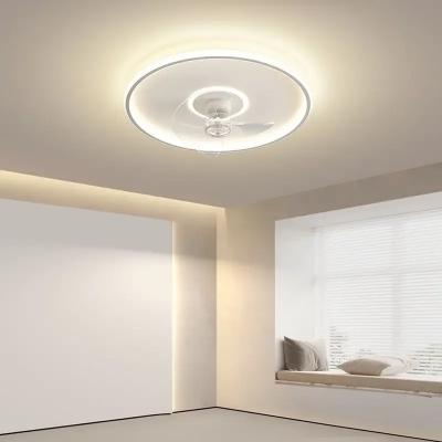 China Remote Control Home Bedroom Living Room Decoration LED Ceiling Fan round Minimalist Ceiling Fan Light (WH-CLL-55) for sale