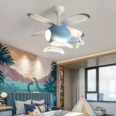 China Kids Bedroom Home Flying Plane Ceiling fan With Led Light Remote Control Airplane Ceiling Fan Lamp(WH-CLL-56) for sale