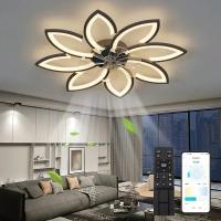 China Remote Control Living Dining Table Room Bedrooms Fan Lighting Fixtures Petals led Ceiling fan light(WH-CLL-57) for sale