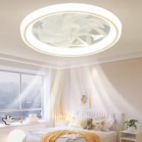 China Modern and Simple Home Intelligent Remote Control Restaurant LED Round Acrylic ceiling Fan Light(WH-CLL-59) for sale