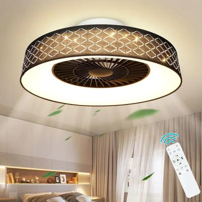 China Kitchen Bedroom Living Room Timing Invisible Blades 57cm Dimmable fabric LED Ceiling Fan with Light(WH-CLL-72) ﻿ for sale