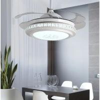 China Living Room Dining Bedroom Invisible 6 Speeds Crystal Chandeliers Ceiling Fans(WH-CLL-73) for sale