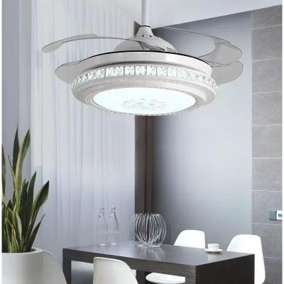 China Living Room Dining Bedroom Invisible 6 Speeds Crystal Chandeliers Ceiling Fans(WH-CLL-73) for sale