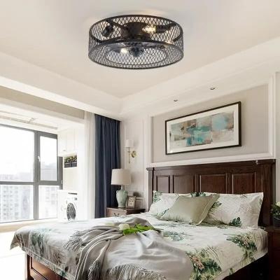 China study room Bedroom Fans Light Loft Black iron net Industrial Ceiling Fan Lamp (WH-CLL-78) for sale