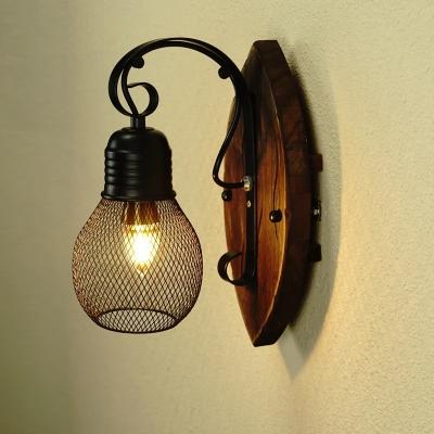 China Coffee Restaurant Bar Antique Vintage Black Iron Net wall lamp (WH-VR-130) for sale