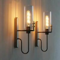 China retro Luxury Iron Glass Black LED Decor Home Wall Lamp  (WH-VR-133) for sale