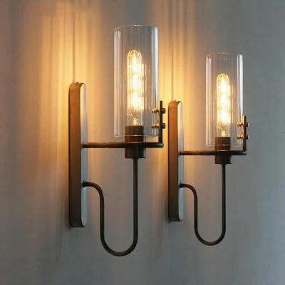China retro Luxury Iron Glass Black LED Decor Home Wall Lamp  (WH-VR-133) for sale