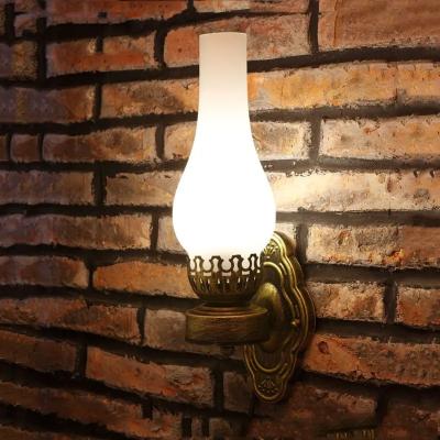 China Bar Corridor Pub Bedroom Porch Lamp Glass Retro Cafe Iron Wall Lamp Vintage Oil Wall Light (WH-VR-138) for sale