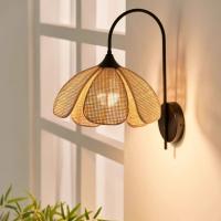 China Japanese Wabi-Sabi Wall Light Rattan Weaving Petal Wall lamp  (WH-VR-140) for sale