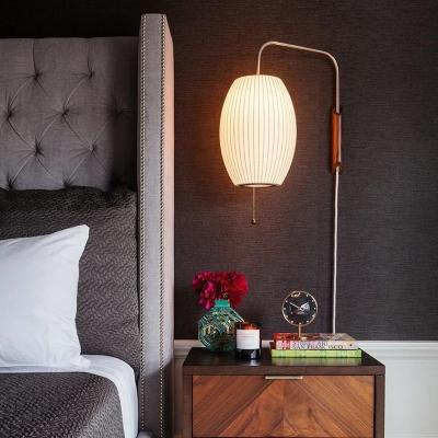 China Japanese wall lamp Bedroom Home Bedside office Hotel Nelson Silk Wall lamp(WH-VR-154) for sale