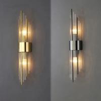 China Bedroom Bedside Stairs LED Gold black strip crystal Wall Light (WH-VR-156) for sale
