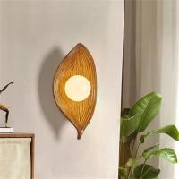 China Retro Homestay Corridor Background Wall Lamp Bedroom Bedside resin Leaf Wall Lamp(WH-VR-162) for sale