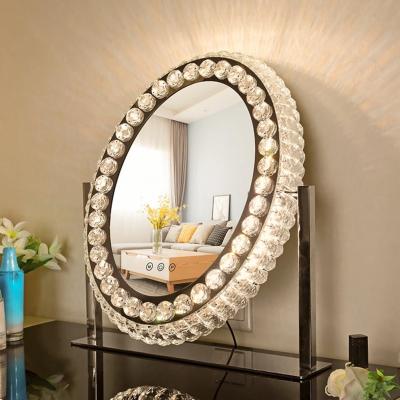 China Dimmable Led Light round Crystal Dressing Makeup Mirror lamp(WH-MR-80) for sale