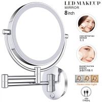 China 8 Inch Chrome 10x Magnifying Double Side USB Charging Bathroom 3 Color Makeup Mirror lamp(WH-MR-82) for sale