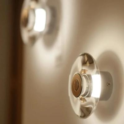 China Minimalist Bedside Wall Lamp Living Room Corridor Aisle Round Crystal Mirror Front Lights(WH-MR-83) for sale