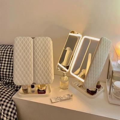 China Smart Makeup Mirror Trifold Makeup Mirror LED Lights(WH-MR-93) for sale