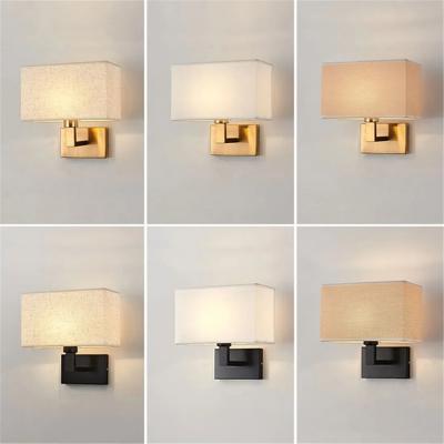 China USB Wall Lights with Switch Rectangle White Yellow Fabric mirror front light(WH-MR-95) for sale