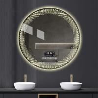 China Simple flameproof Led Smart Touch Screen Anti-fog Round Sensor Mirror with Light(WH-MR-101) for sale
