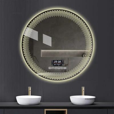 China Simple flameproof Led Smart Touch Screen Anti-fog Round Sensor Mirror with Light(WH-MR-101) for sale