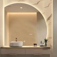 China Nordic Semicircular Bath Mirrors Wall-mounted Smart Mirrors with lamp(WH-MR-103) for sale