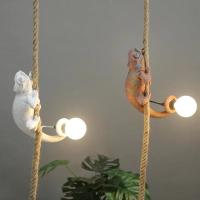China Retro pendant light Resin White color chameleon pendant Lamp Animal chandelier (WH-VP-299) for sale