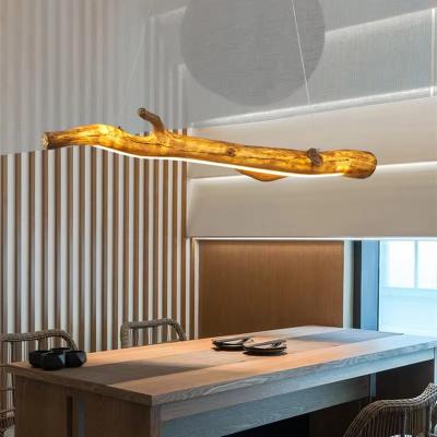 China Dining room lights farmhouse lighting LED Wooden Color hanging light Vintage Resin Branches Pendant Light (WH-VP-300) for sale
