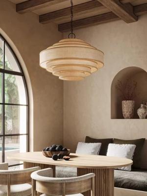 China Living Dining Bedroom B&B Decoration Home Pendant Lights Indoor Lighting Fixtures Japan Style Wabi Sabi Fabric Chandelier (WH-VP-303) for sale