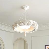 China French Classical Led Chandelier White Resin Gypsum Rounded Pendant lamp Vintage Chandelier (WH-VP-315) for sale