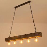 China Creative Industrial Style Restaurant Living Room Pendant Light Vintage Solid Wood Chandelier (WH-VP-322) for sale