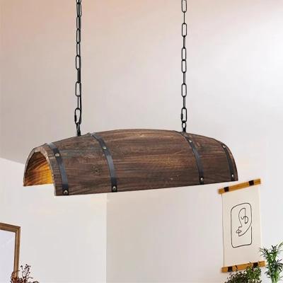China Vintage solid wood Wine Barrel Iron Chain Chandelier (WH-VP-323) for sale
