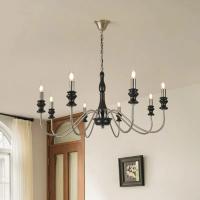 China Bedroom Foyer Dining Room Lighting Fixtures French Retro Style Iron Wood LED Decor Home Chandelier (WH-VP-324) for sale