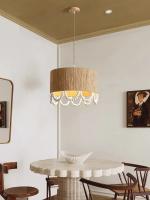 China Restaurant Living Room Chandelier Retro Japanese Wabi Sabi Wooden beads  Rope Pendant Light (WH-VP-331) for sale