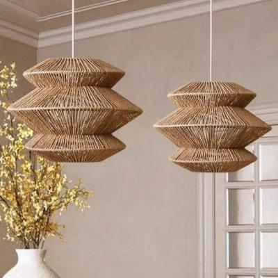 China Wabi Sabi Style Handmade  Rope Weaving Creative Light Retro Chandelier (WH-VP-356) for sale