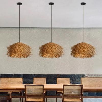 China Dining Room Lights Home Decor Bedroom Hand Woven Rattan Led Pendant Lights(WH-WP-103) for sale