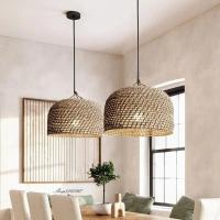 China rustic hanging lamp Dining Room Kitchen Wabi sabi Jute Rope Pendant Lights(WH-WP-105) for sale