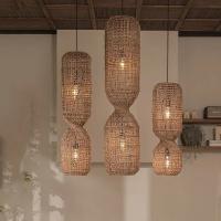 China Staircase Suspension Luminaire Restaurant Bar Chinese Style Rattan Wabi-sabi Pendant Light(WH-WP-114) for sale
