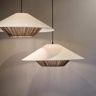 China kitchen light Bedroom Living Room Japanese Wabi Sabi Fabric Rattan Woven Pendant lamp(WH-WP-116) for sale