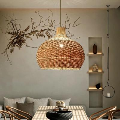 China Restaurant Suspension Luminaire Decor Retro Hanglamp Rattan Lamp Vintage Pendant Light(WH-WP-117) for sale